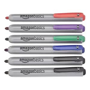 Amazon Basics Jumbo Retractable Permanent Markers 6-Pack for $6.62 w ...
