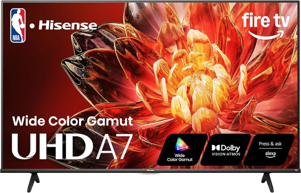Hisense A7 Series 75A7NF 75" 4K HDR LED UHD Smart TV: $500