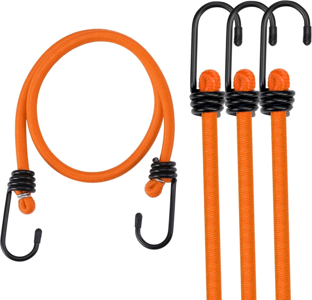 Workpro 24" Heavy Duty Bungee Cord w/ Hooks 4-Pack: $5.99