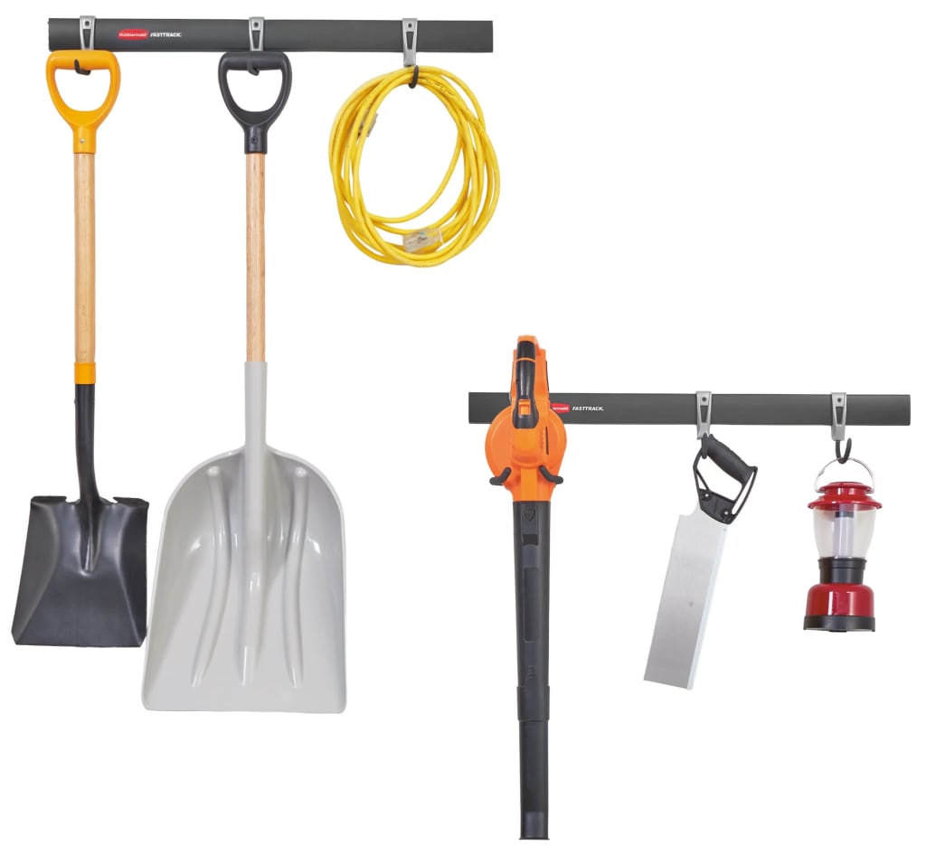 Rubbermaid FastTrack Steel Garage 8-Piece Rail Storage System: $15.89 ...