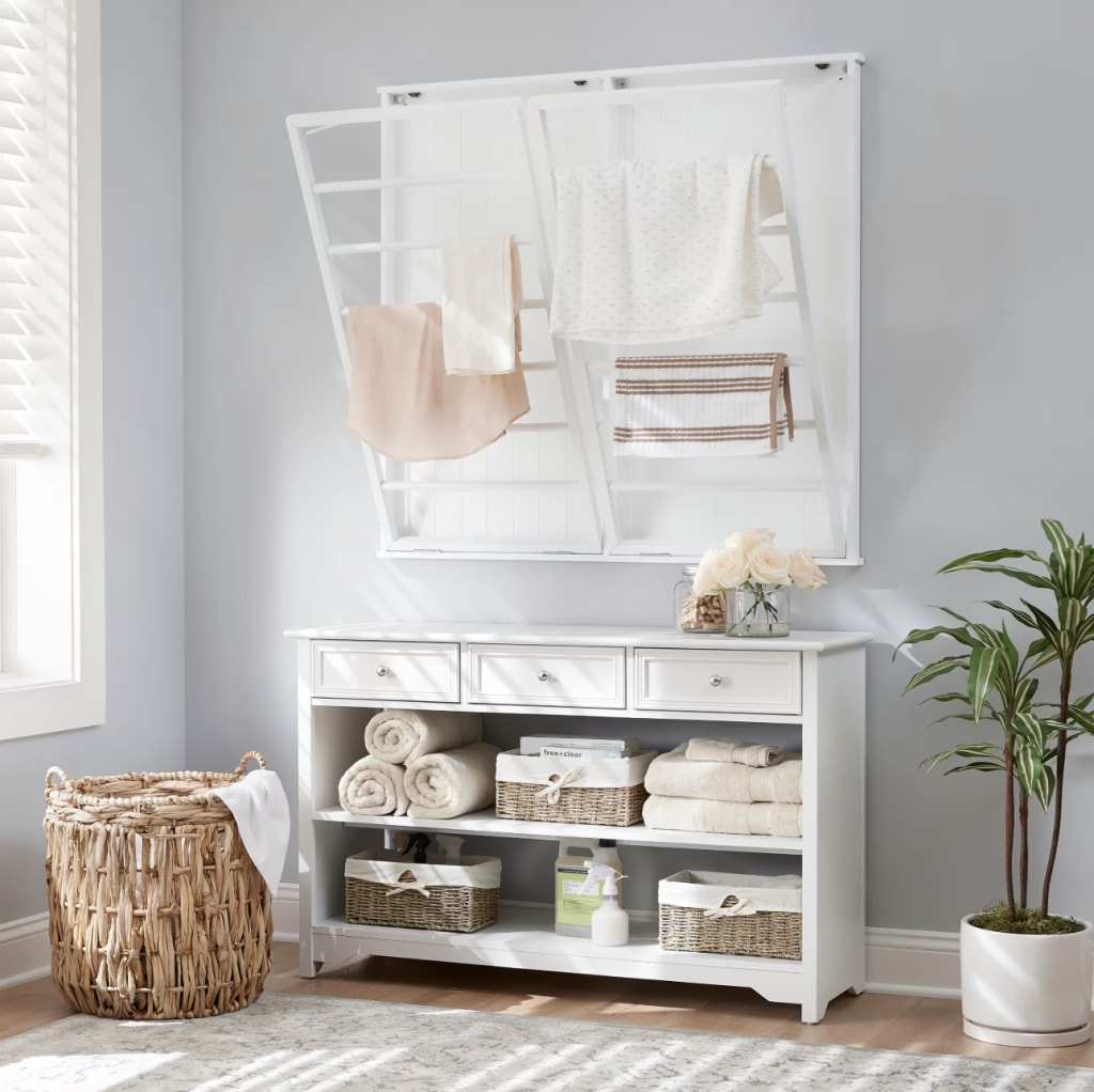 Home Decorators Collection Collapsible Laundry Wall Rack: $90 - 20MJE2170