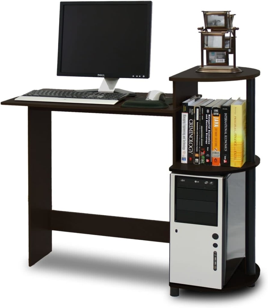 Furinno Compact Computer Desk with Shelves: $18.99 - 11181