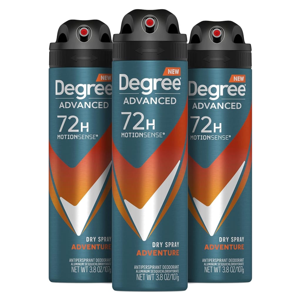 Degree Men's Advanced 72-Hour Antiperspirant Deodorant Dry Spray 3-Pack ...
