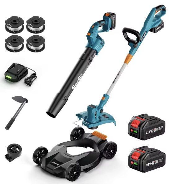 3-in 1-Cordless Trimmer / Lawn Mower & Leaf Blower Kit: $108