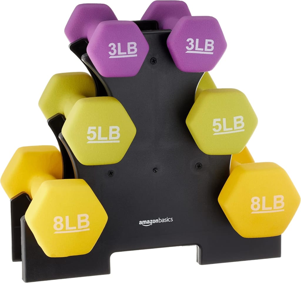 Amazon Basics Neoprene Dumbbell Hand Weight Set: $34 w/ Prime