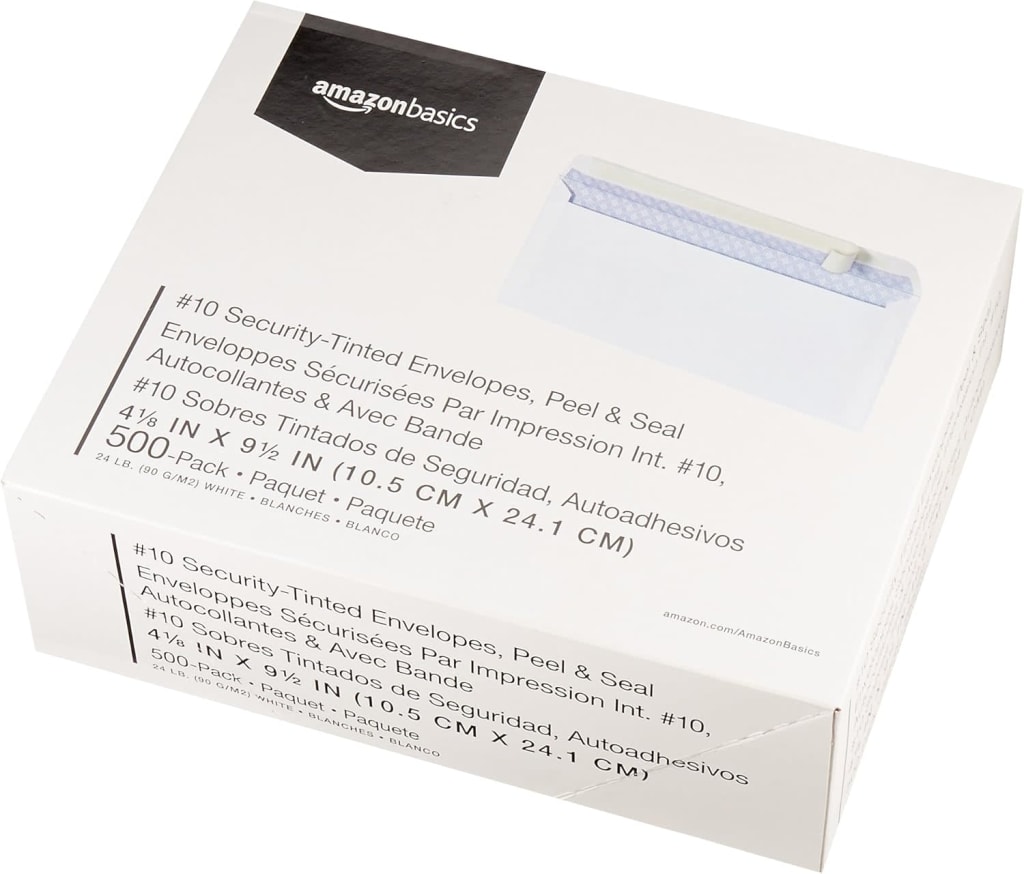 Amazon Basics #10 Security-Tinted Self-Seal Business Letter Envelopes ...