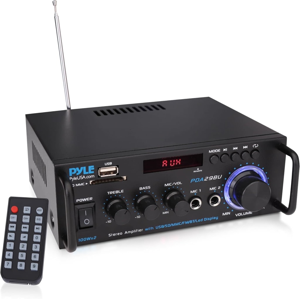 Pyle 200W Bluetooth Stereo Power Amplifier: $30 - PDA29BU.5