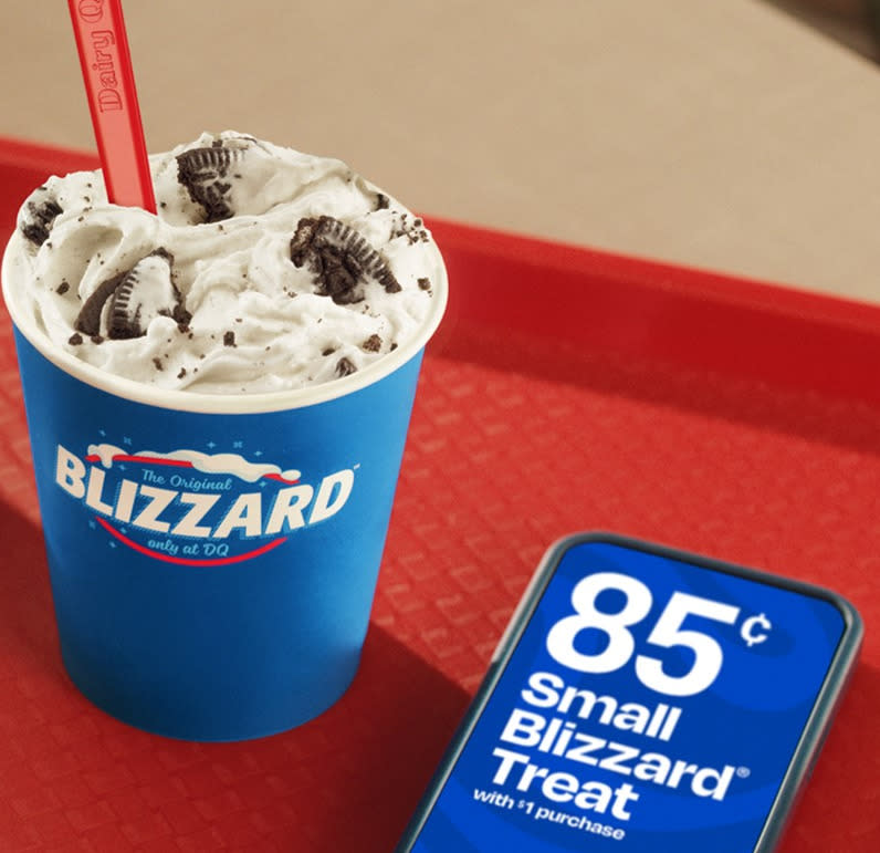Dairy Queen Small Blizzard: 85 cents w/ $1 purchase