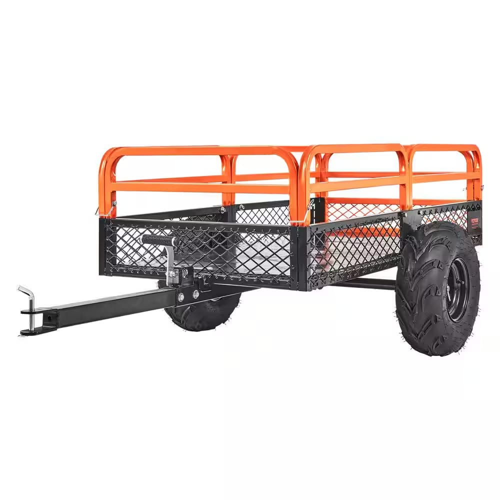 Vevor 15-cu. ft. 1,500-Lb. Heavy-Duty ATV Trailer w/ Removable Sides ...