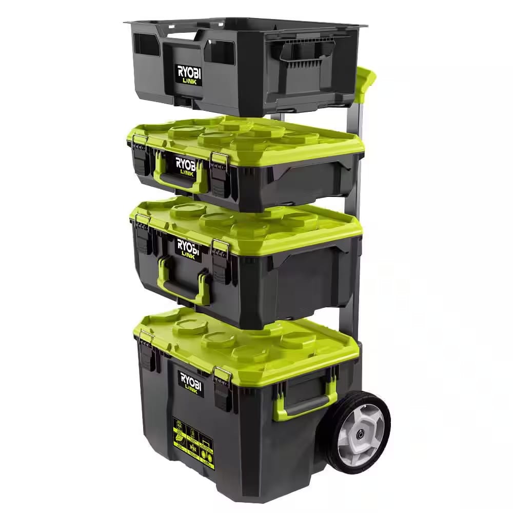 Ryobi LINK 22.2" Rolling Tool Box w/ Medium Tool Box, Standard Tool Box ...