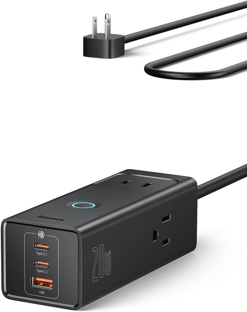 Baseus Power Strip Surge Protector with Fast Charging: $14 w/ Prime