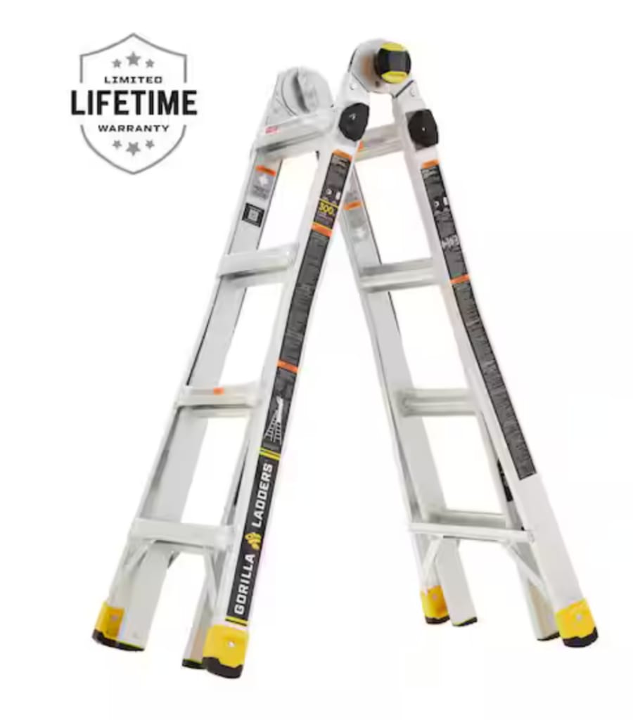 Gorilla 18-Foot Reach Aluminum Multi-Position Ladder: $89 - GLMPXA-18