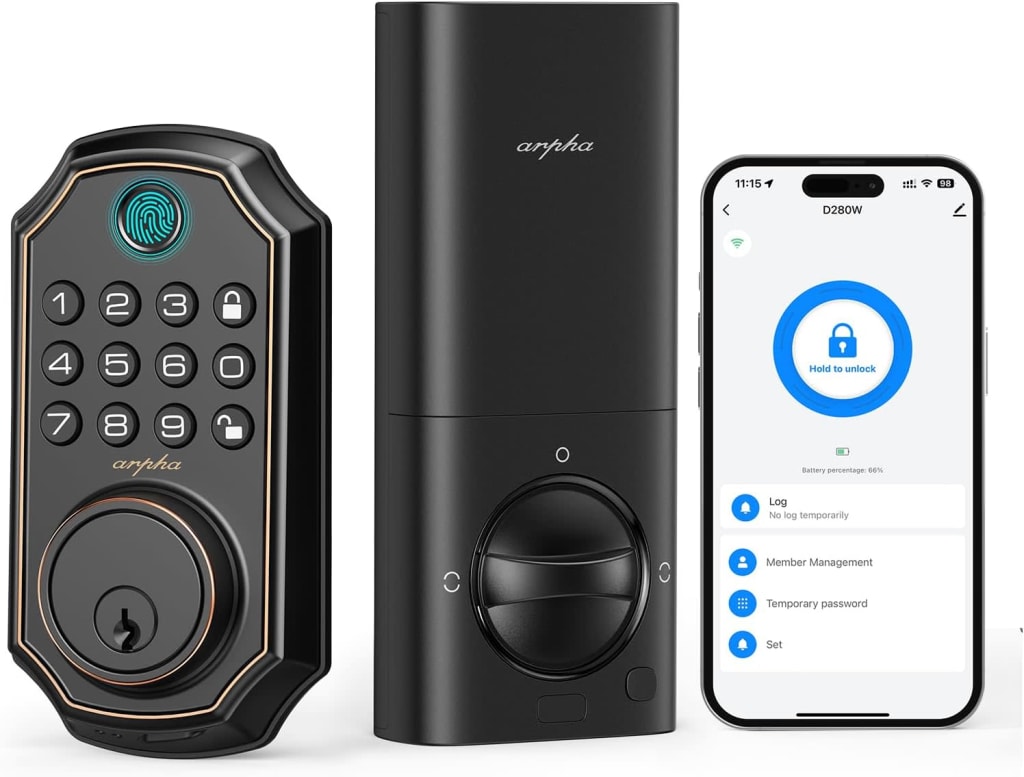 Arpha Fingerprint Smart Door Lock with WiFi: $43.49