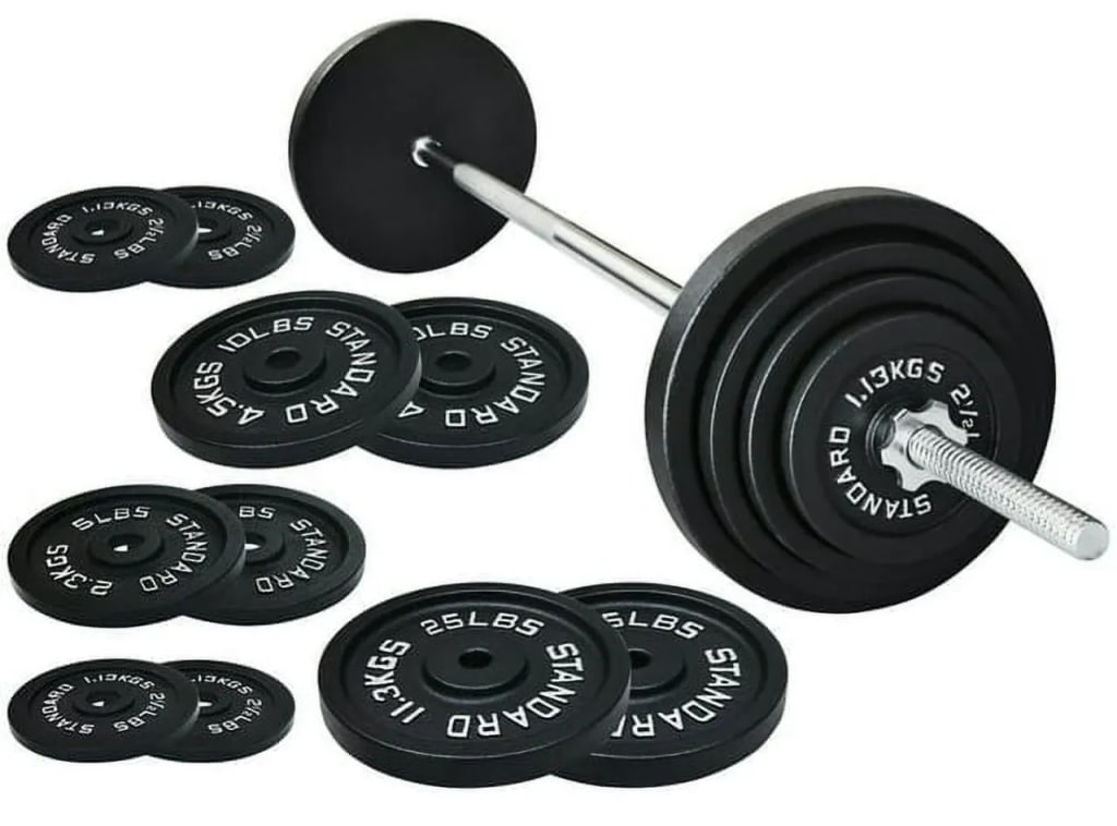 BalanceFrom Cast Iron Barbell w/ 95-lbs. Plates Set: $90