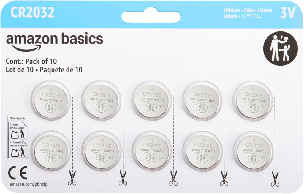 Amazon Basics CR2032 Lithium Batteries 10-Pack: $7.59 w/ Prime ...