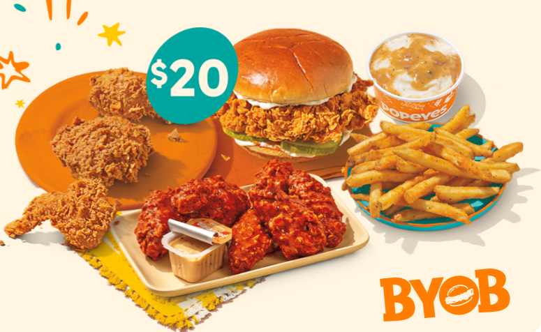 Popeyes Build Your Own Bundle: $20