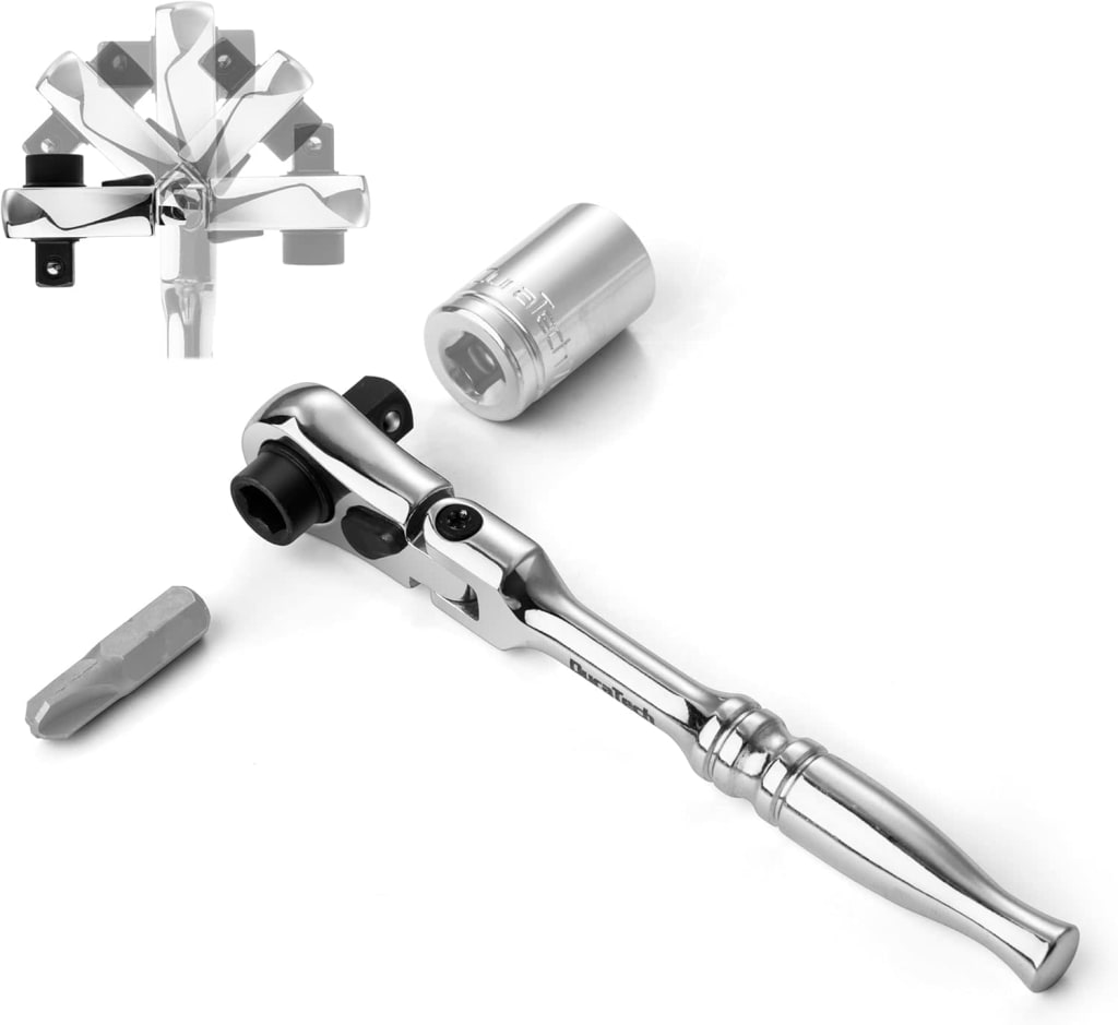 DuraTech 1/4" Flex Head Ratchet Handle: $13.99