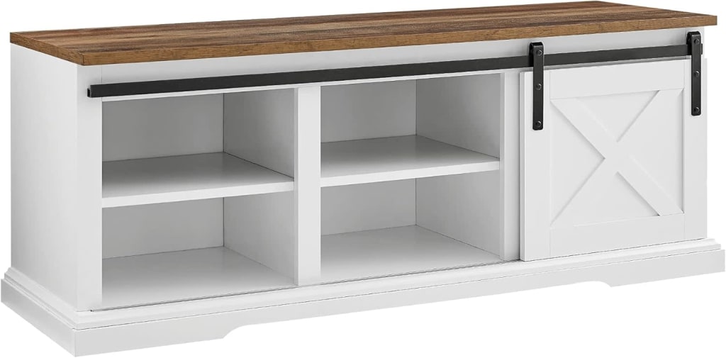 Walker Edison Rustic Farmhouse Storage Bench: $85