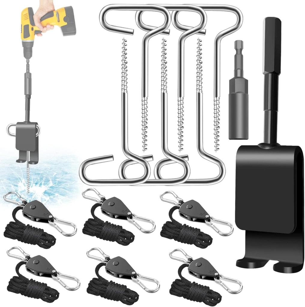 14-Piece Ice Anchor Tool Kit with Drill Adapter: $12.99