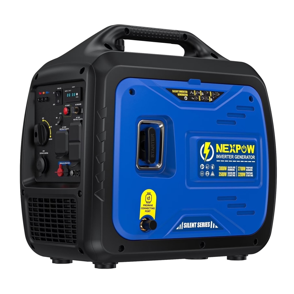 Nexpow 3500W/3200W Dual Fuel Portable Inverter Generator: $439.99