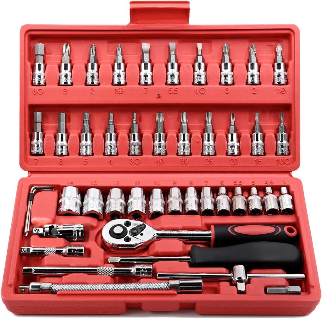 Egofine 46 Piece 1 4 Drive Socket Ratchet Wrench Set 14