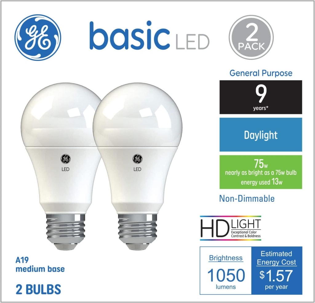 GE Basic A19 LED Light Bulb 2-Pack: $4.59 - 37019