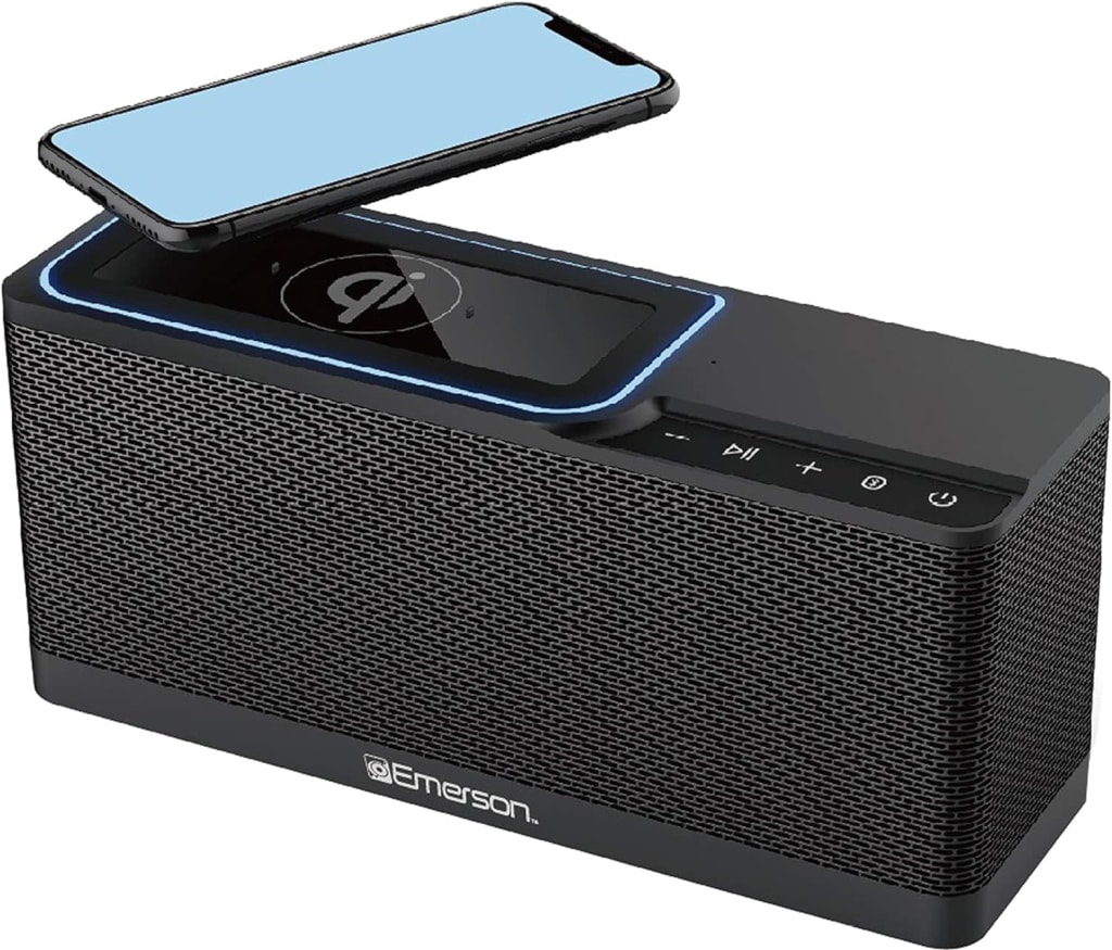 Emerson Bluetooth Speaker w/ Wireless Charger: $15 - ER-BTW100