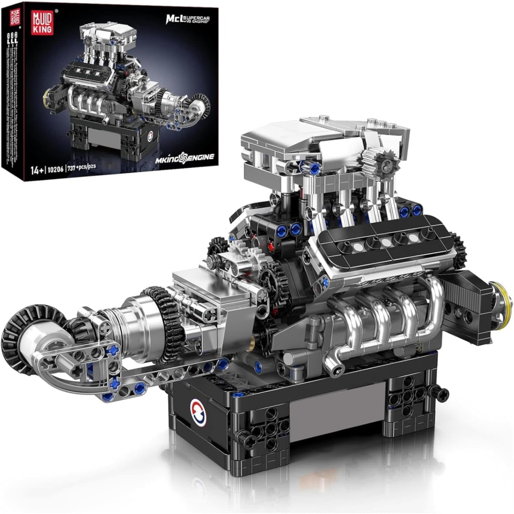 Mould King V8 Combustion Engine Model Kit: $30 - 10206