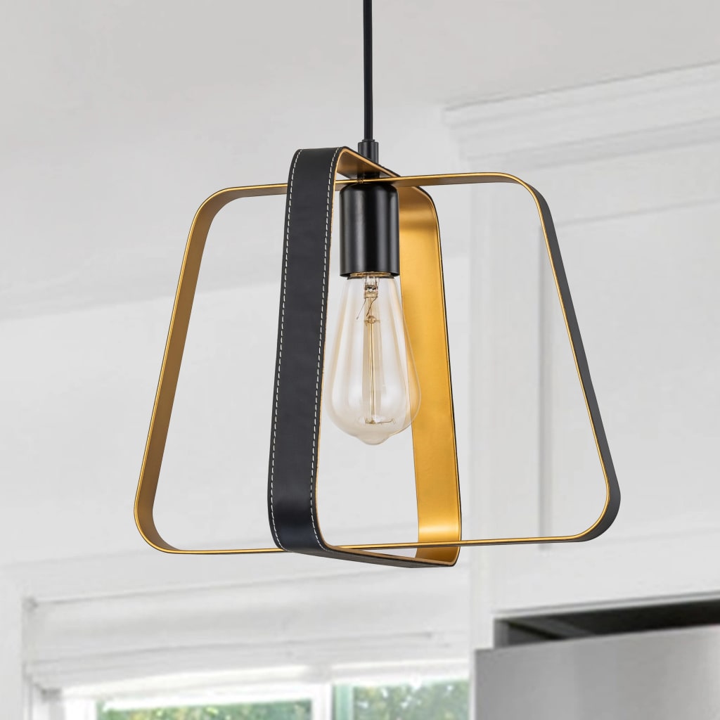 C Cattleya Contemporary Leather Geometric Hanging Pendant Light: $15