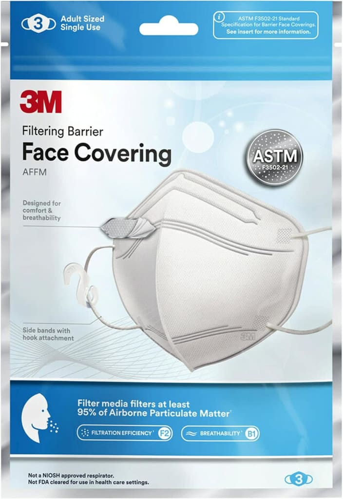 3M Filtering Barrier Face Covering 3-Pack: $2
