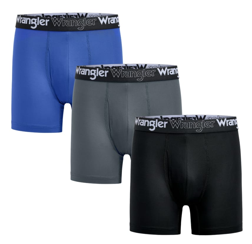 Wrangler Men's Lightweight Performance Stretch Boxer Briefs 3-Pack: $5