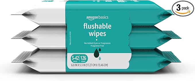 Amazon Basics Flushable Wet Wipes 126-Pack: $4.44 w/ Subscribe & Save ...