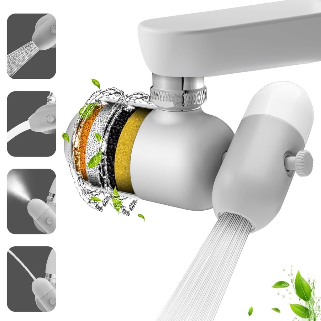 Multifunctional Kitchen & Bathroom Water Filter for Sink Faucet w/ 2 ...