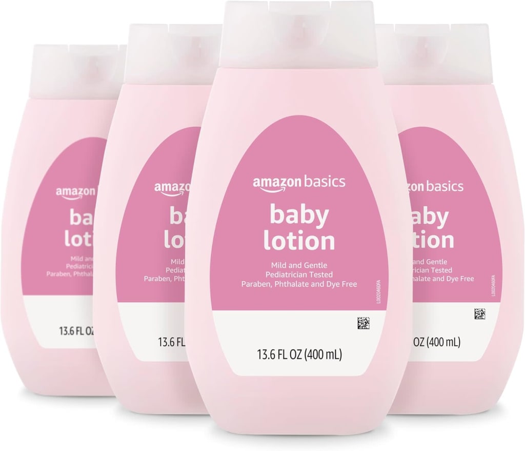 Amazon Basics Baby Lotion 13.6-oz Bottle 4-Pack: $8.98