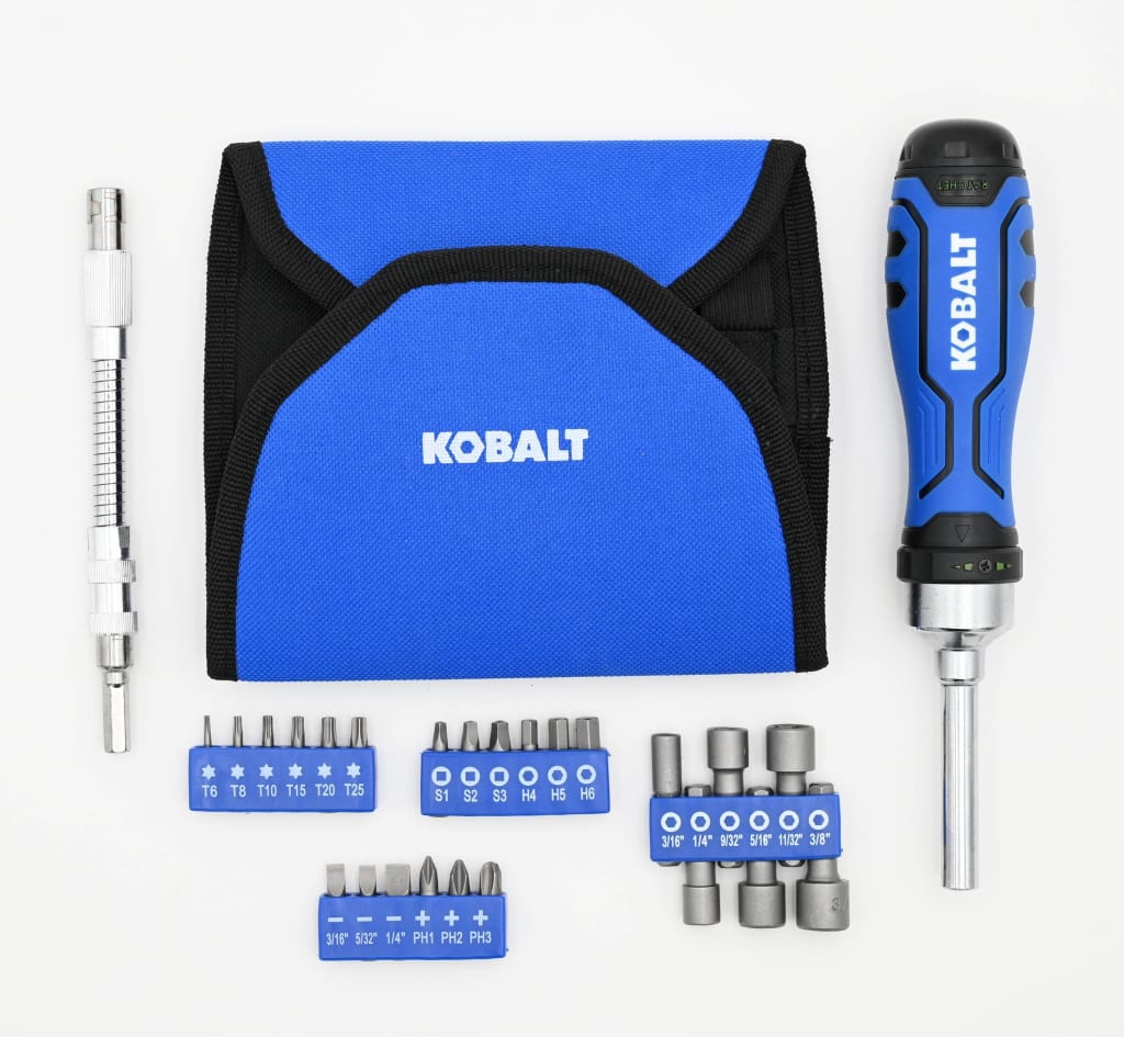 Kobalt 27-Piece Ratcheting Multi-bit Screwdriver Set: $10 - 69222