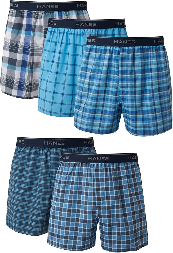 Hanes Men's Tagless Boxers 5-Pack: $15
