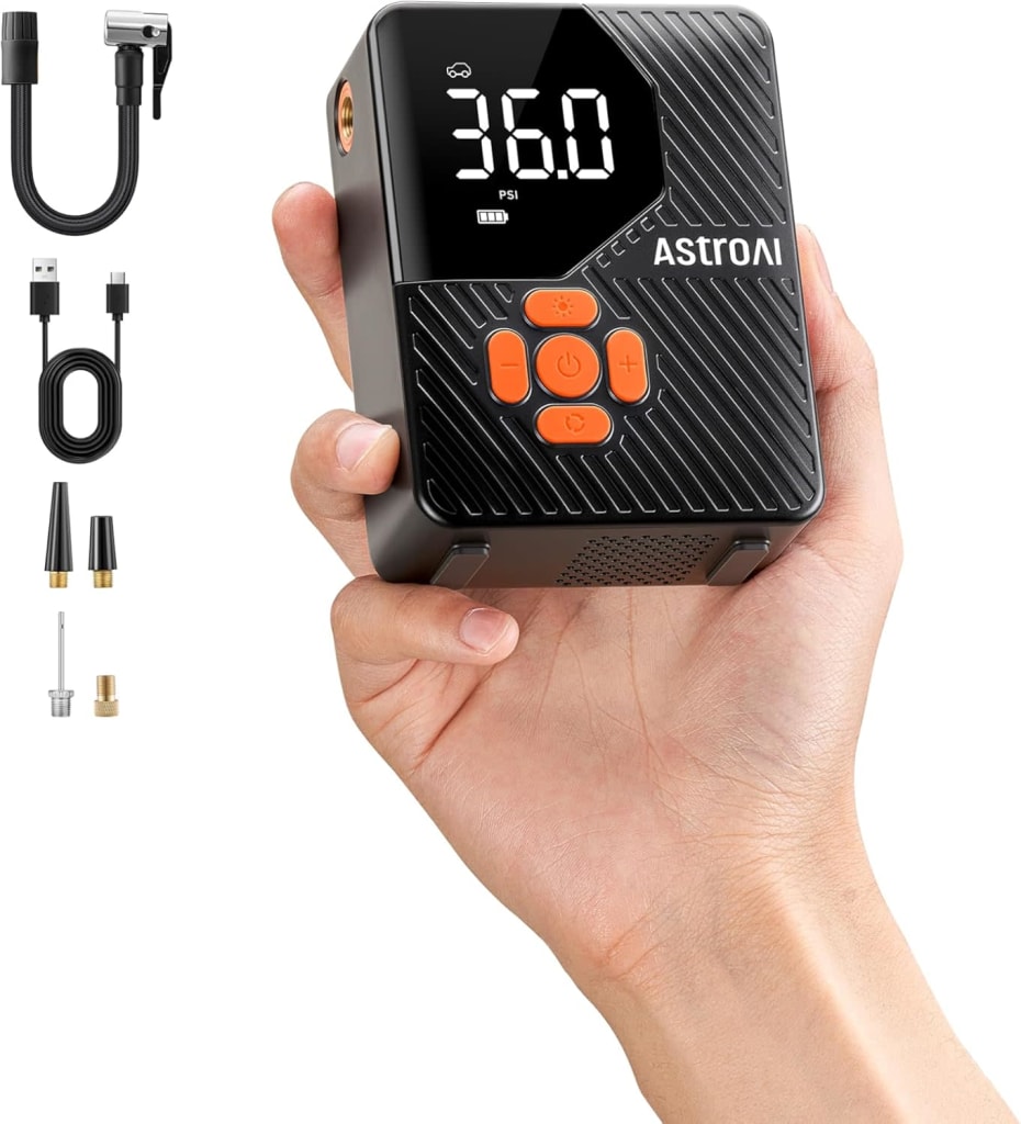 AstroAI L7 Mini 150-PSI Portable Tire Inflator / Air Compressor: $18 w ...