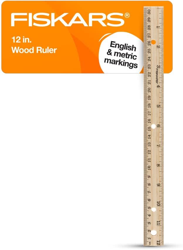 Fiskars 12" Wood Ruler: 64 cents