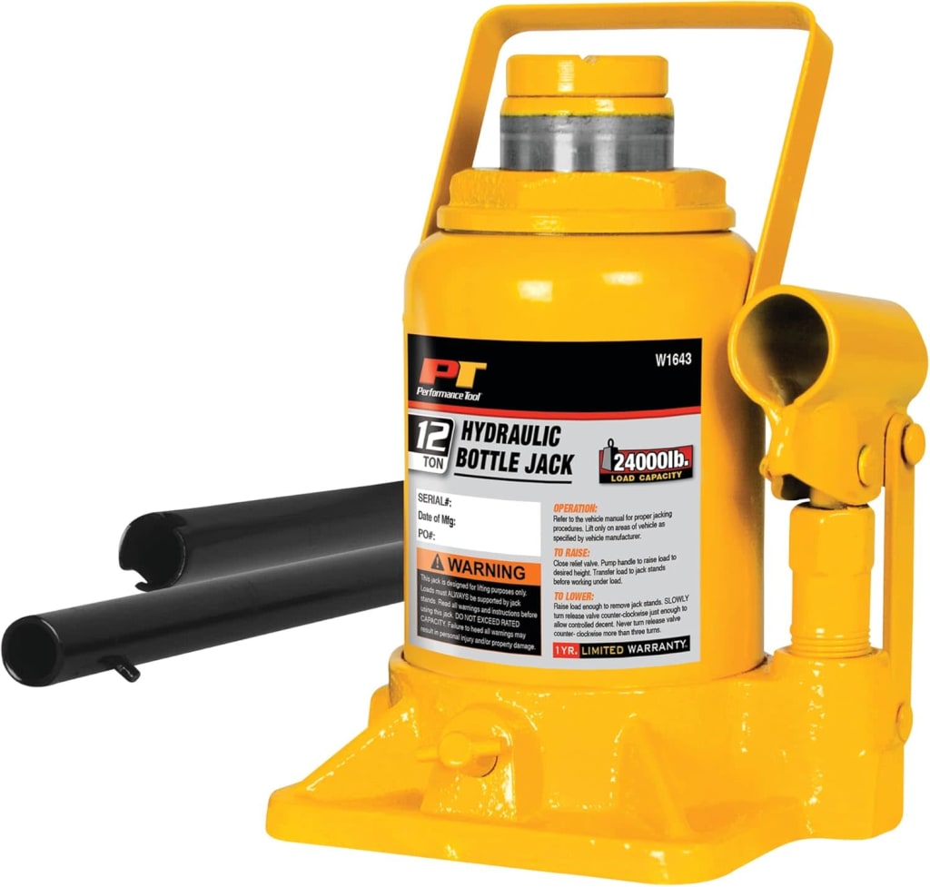 Performance Tools 12-Ton Shorty Bottle Jack: $41 - W1643
