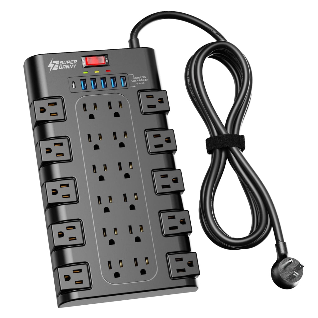 Superdanny 22-Outlet Power Strip w/ USB: $25