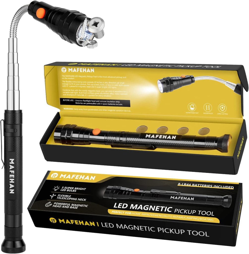 LED Magnetic Pickup Tool with Telescoping Neck: $6.49