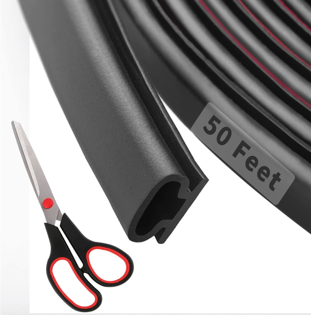 50-Foot D-Shape Rubber Weather Stripping: $12