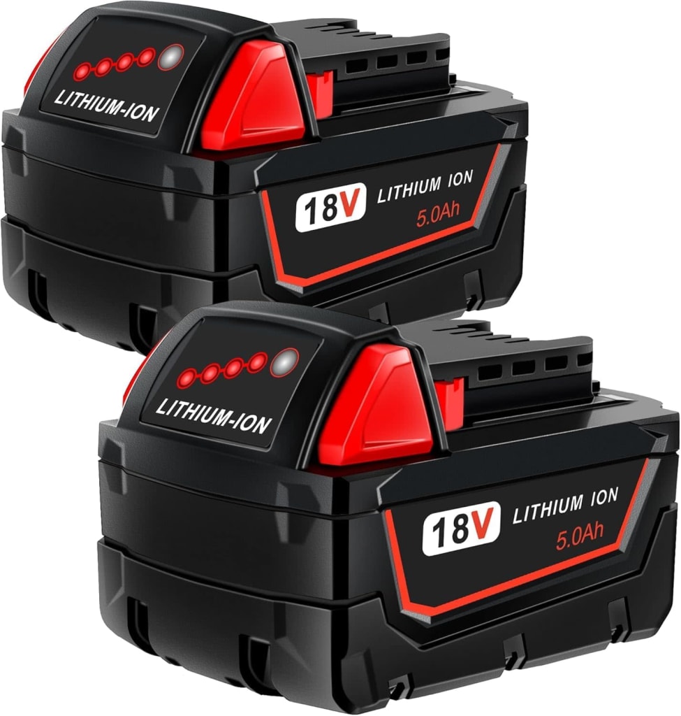 Worthmah 18V 5.0Ah Batteries for Milwaukee 2-Pack: $53.99