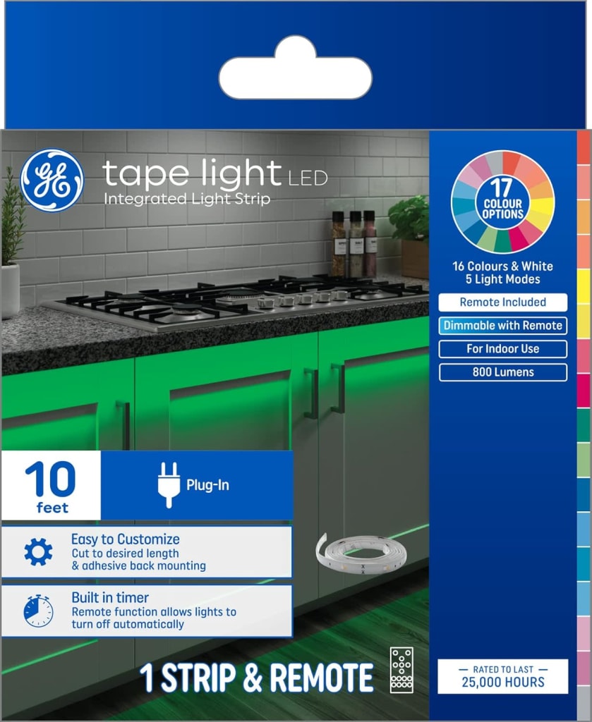 GE 10-Foot LED Tape Light: $7