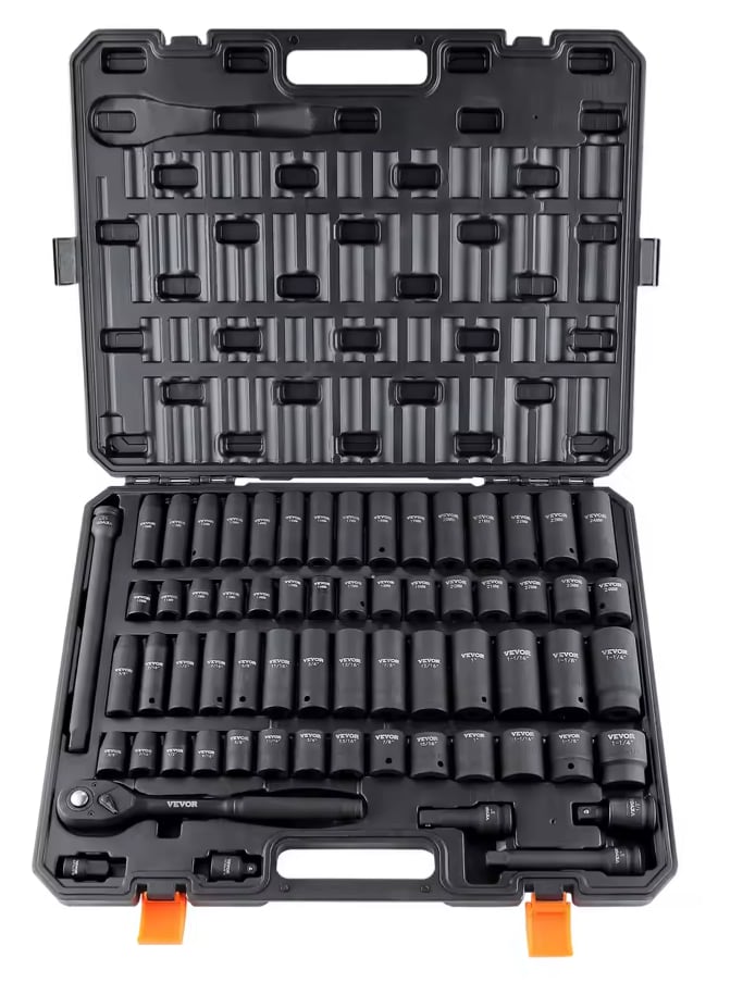 SucceBuy 1/2" Drive 65-Piece Impact Socket Set: $57.97