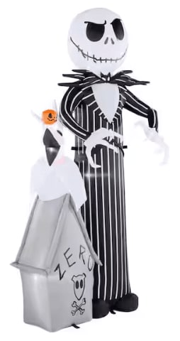 Disney 6-Foot Jack Skellington & Zero w/ Doghouse AirBlown Display: $45 ...