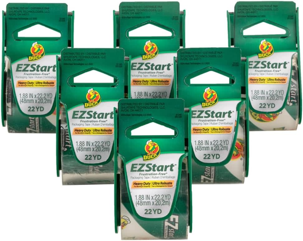 Duck EZ Start Clear Packing Tape 6-Pack: $14