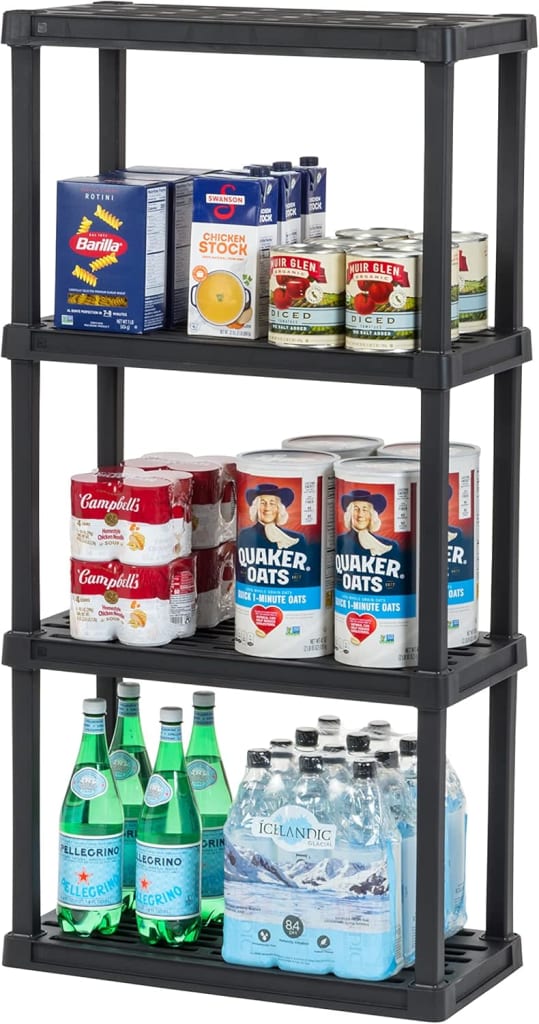 IRIS USA 4-Tier Heavy Duty Plastic Shelving Unit: $26