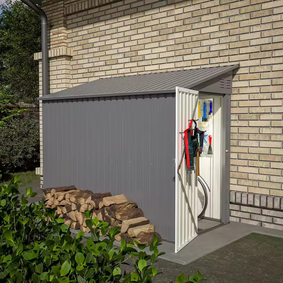 Lzbeitem 4 x 8-Foot Metal Side Storage Shed Kit: $134