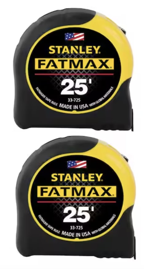 Stanley Fatmax 25-Foot Tape Measure 2-Pack for $25 - 33-725Y2PK